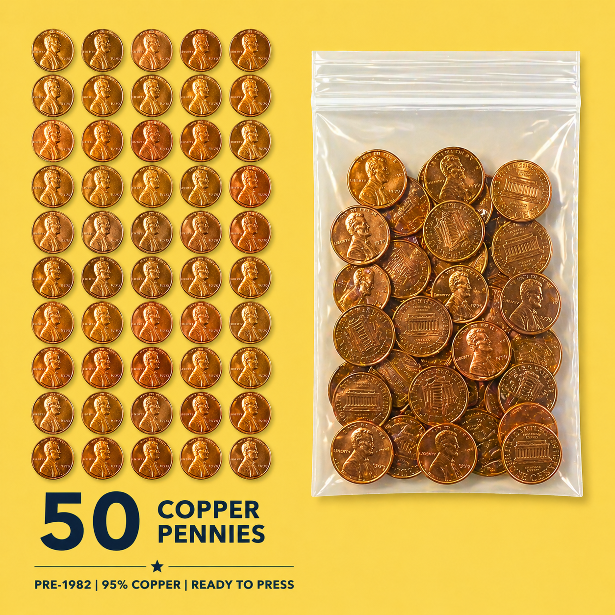 Pre-1982 Copper Pennies for Pressing (10 Pack) | Pennybandz® – pennybandz